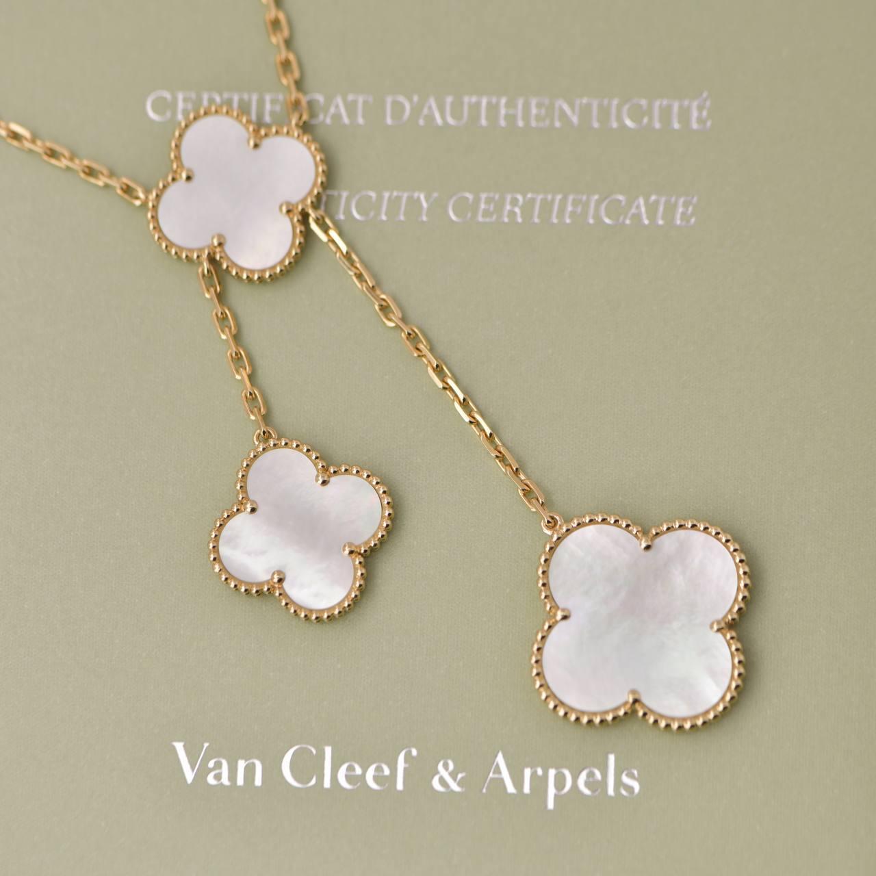 Van Cleef and Arpels Mother of Pearl Magic Alhambra Yellow Gold ...