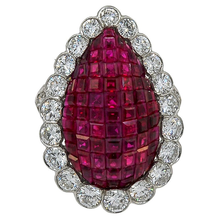 Van Cleef and Arpels Mystery-Set Ruby, Diamond Ring For Sale at 1stDibs