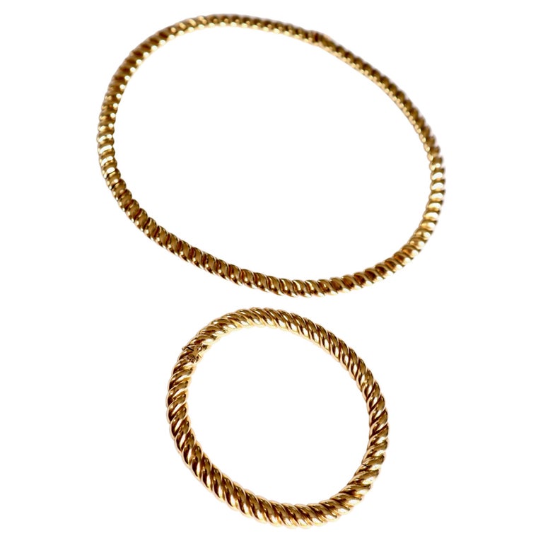 Van Cleef and Arpels Necklace and Bracelet in 18kt Yellow Gold For Sale ...