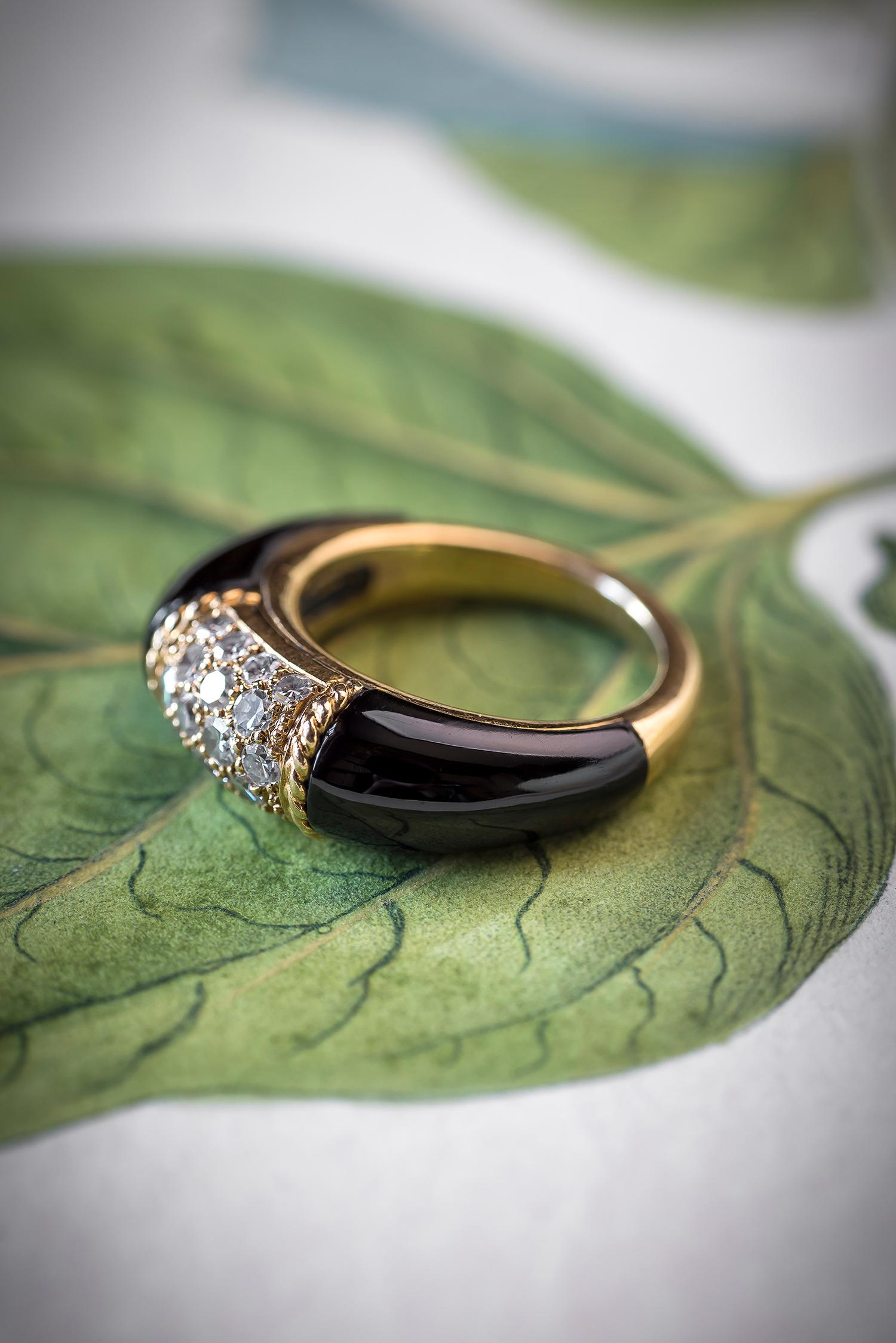 Van Cleef and Arpels, onyx and diamond 'Philippine' ring at 1stDibs
