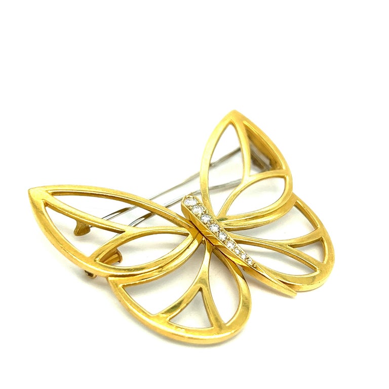 Van Cleef and Arpels Papillon Diamond Butterfly Brooch For Sale at 1stDibs