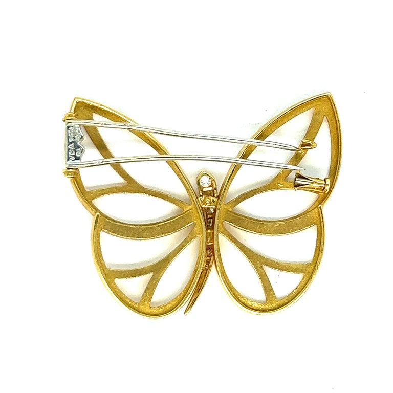 Van Cleef and Arpels Papillon Diamond Butterfly Brooch For Sale at 1stDibs