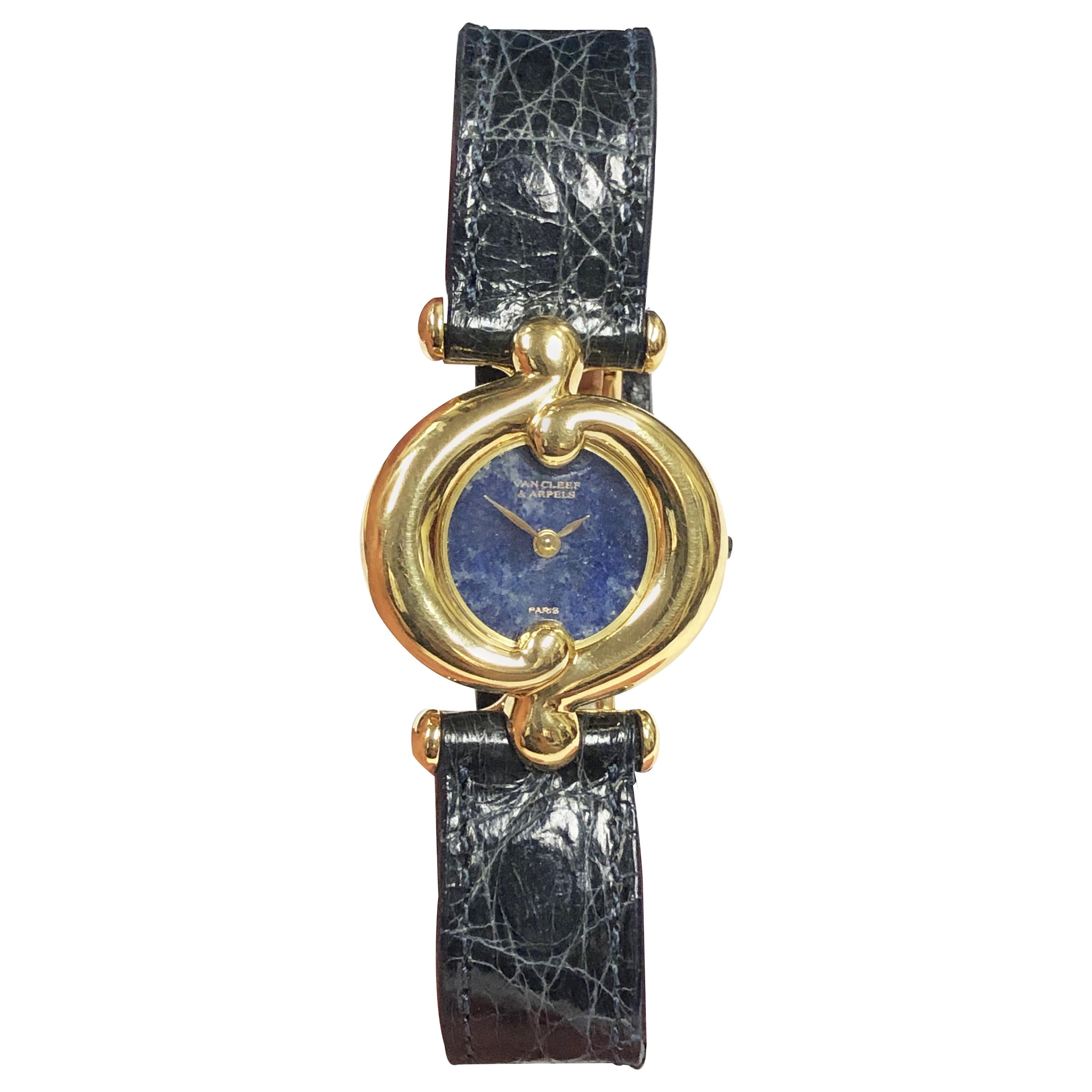 Roy King for Omega Large Yellow Gold and Lapis Dial Midcentury ...