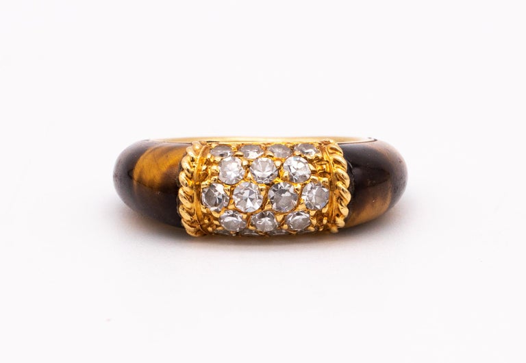 Van Cleef and Arpels Paris Philippine Ring 18Kt Yellow Gold Diamonds ...