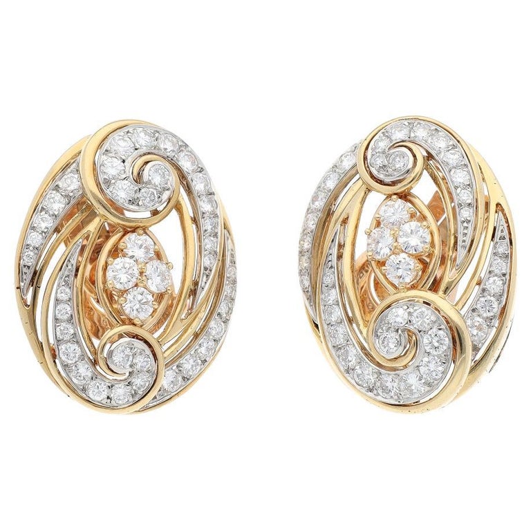 Van Cleef and Arpels Paris Vintage Collection Diamond Gold Arabesque ...