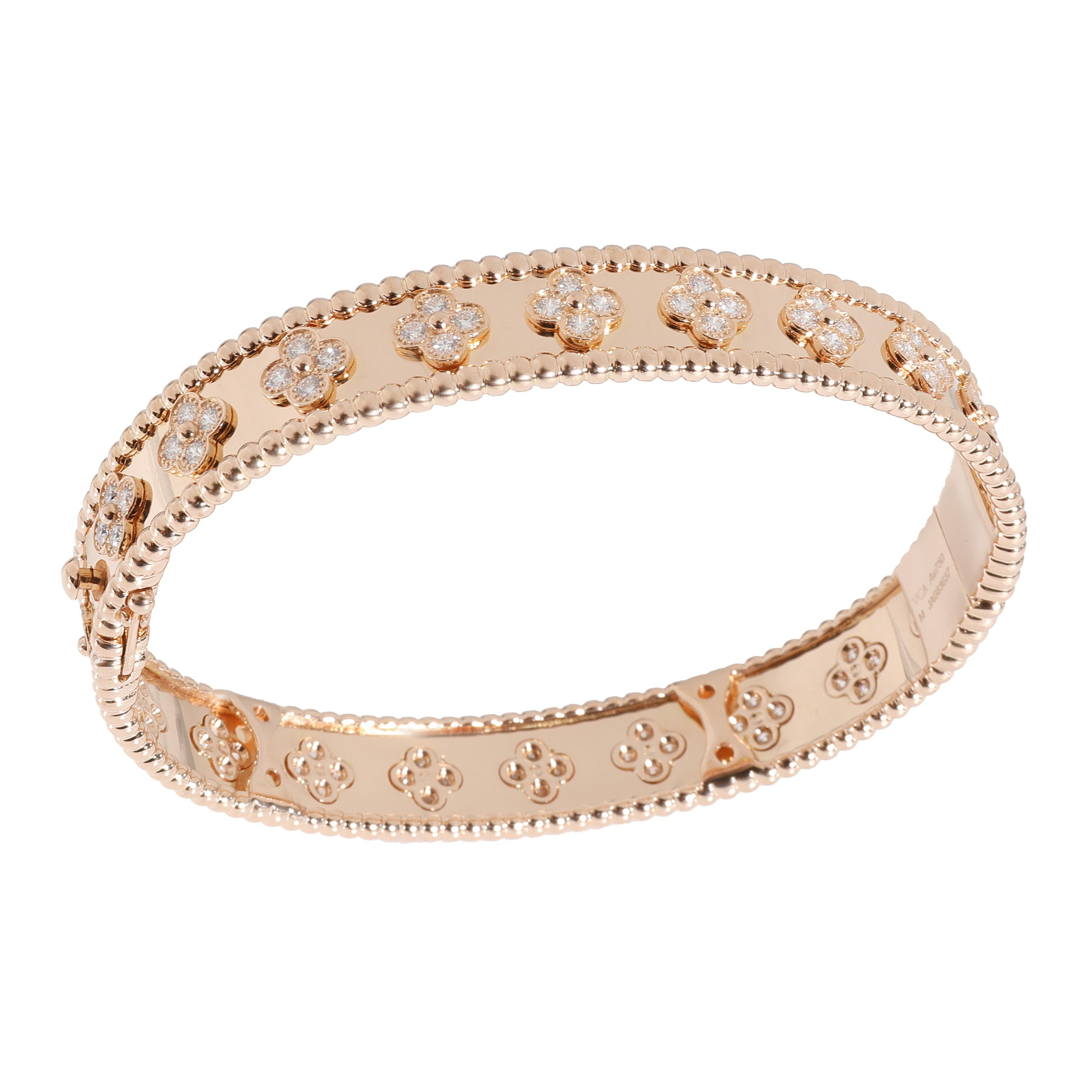 Van Cleef and Arpels Perlee Diamond Bracelet in 18k Rose Gold 1.79 CTW ...