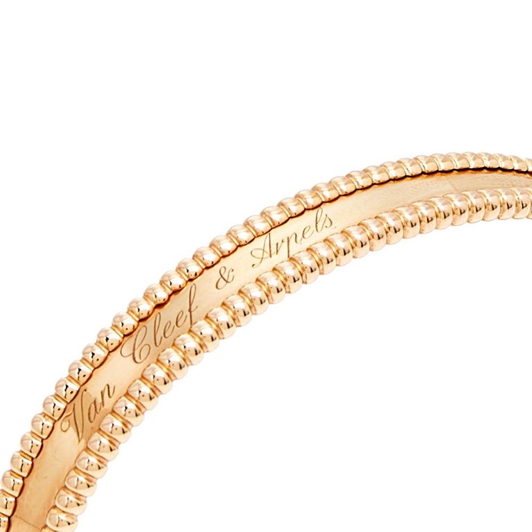 Van Cleef and Arpels Perlee Signature 18K Rose Gold Bangle Bracelet M ...