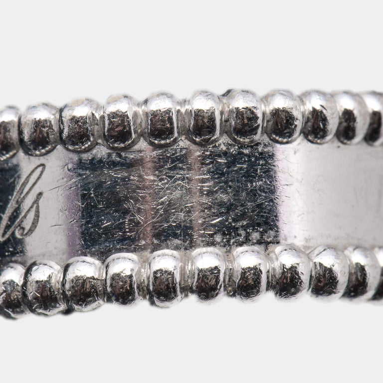 Van Cleef and Arpels Perlée Signature 18k White Gold Band Ring Size 48 ...