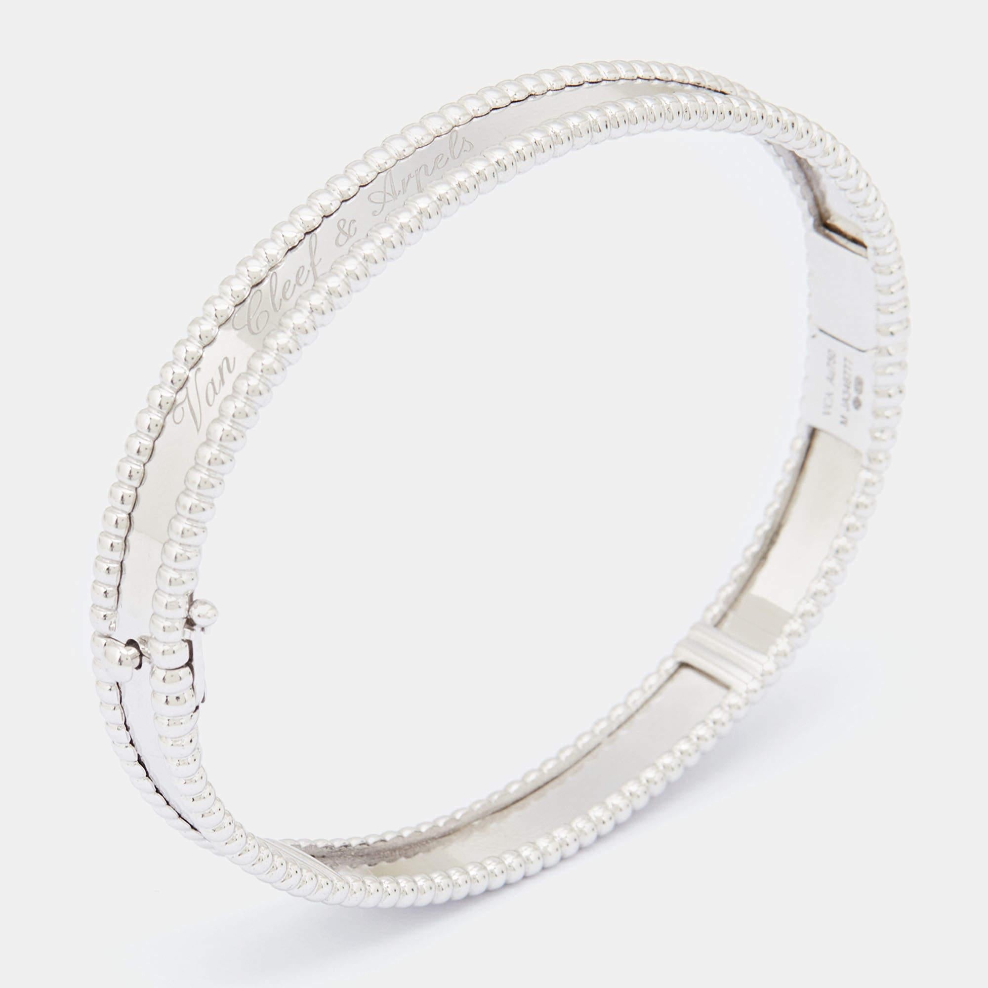 Van Cleef and Arpels Perlée Signature 18k White Gold Bracelet M For ...