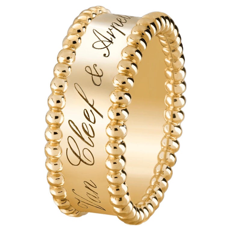 Van Cleef and Arpels Perlée Signature Statement Ring in 18k yellow gold ...