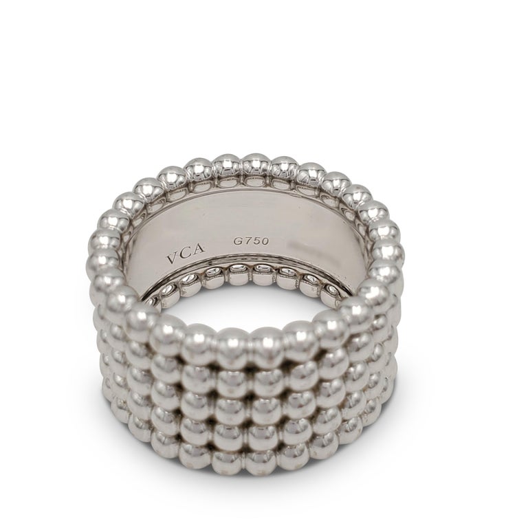 Van Cleef and Arpels Perlée White Gold Ring at 1stDibs