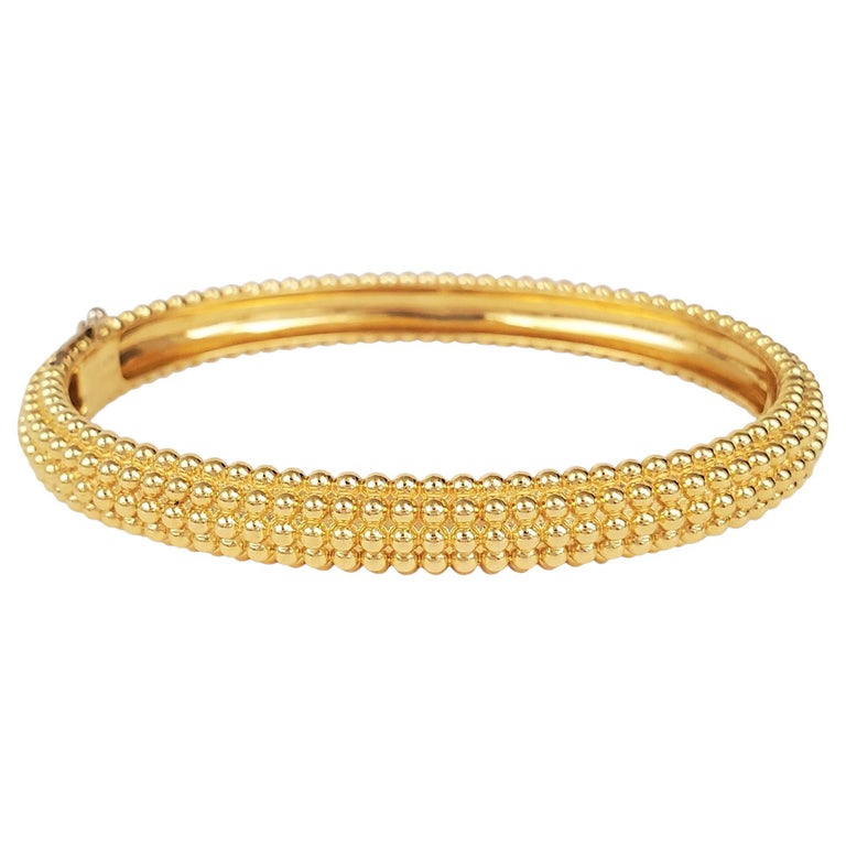 Van Cleef and Arpels Perlée Yellow Gold Bangle at 1stDibs
