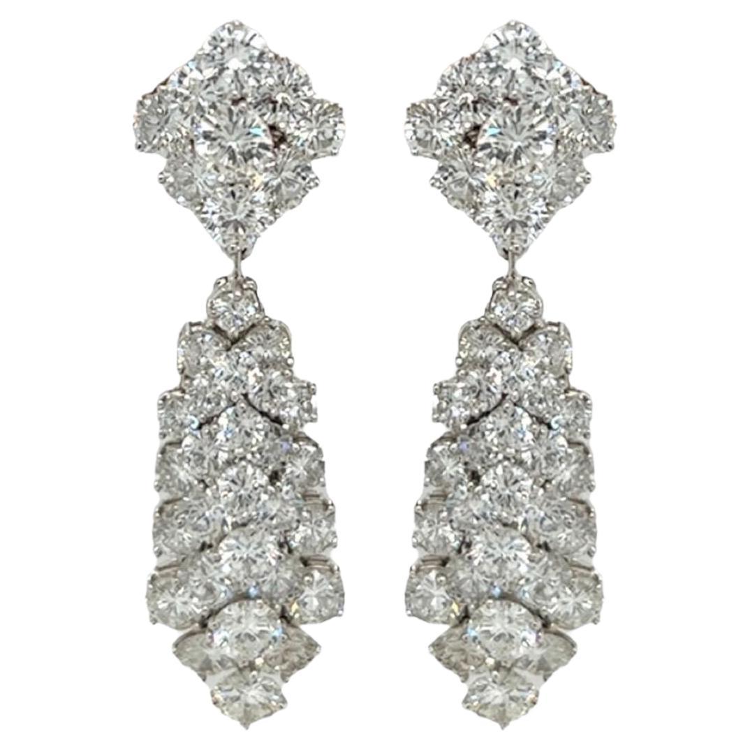 Van Cleef and Arpels Platinum and Diamond Earrings For Sale at 1stDibs ...