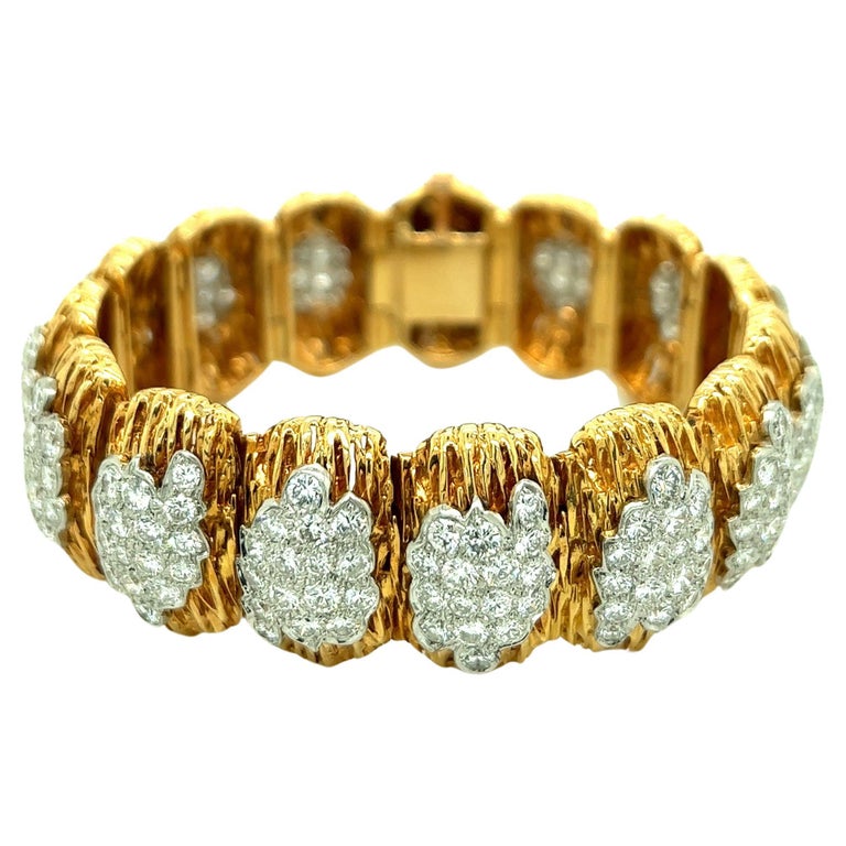 Van Cleef and Arpels Platinum Gold Diamond Bracelet For Sale at 1stDibs