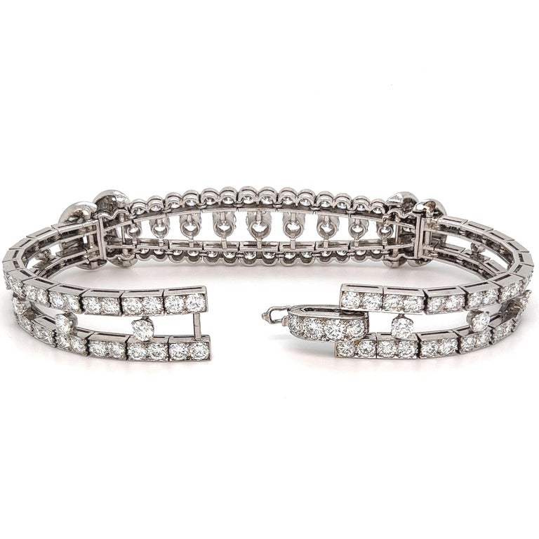 Van Cleef and Arpels Platinum Gold Round and Baguette Diamond Vintage ...