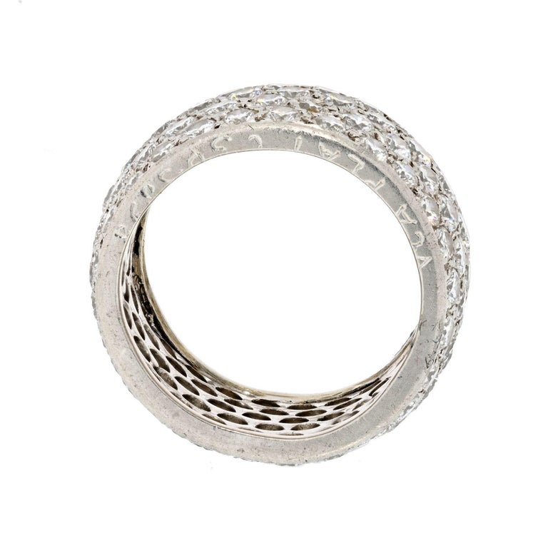 Van Cleef and Arpels Platinum Multi Row Diamond Cluster Cocktail Ring ...