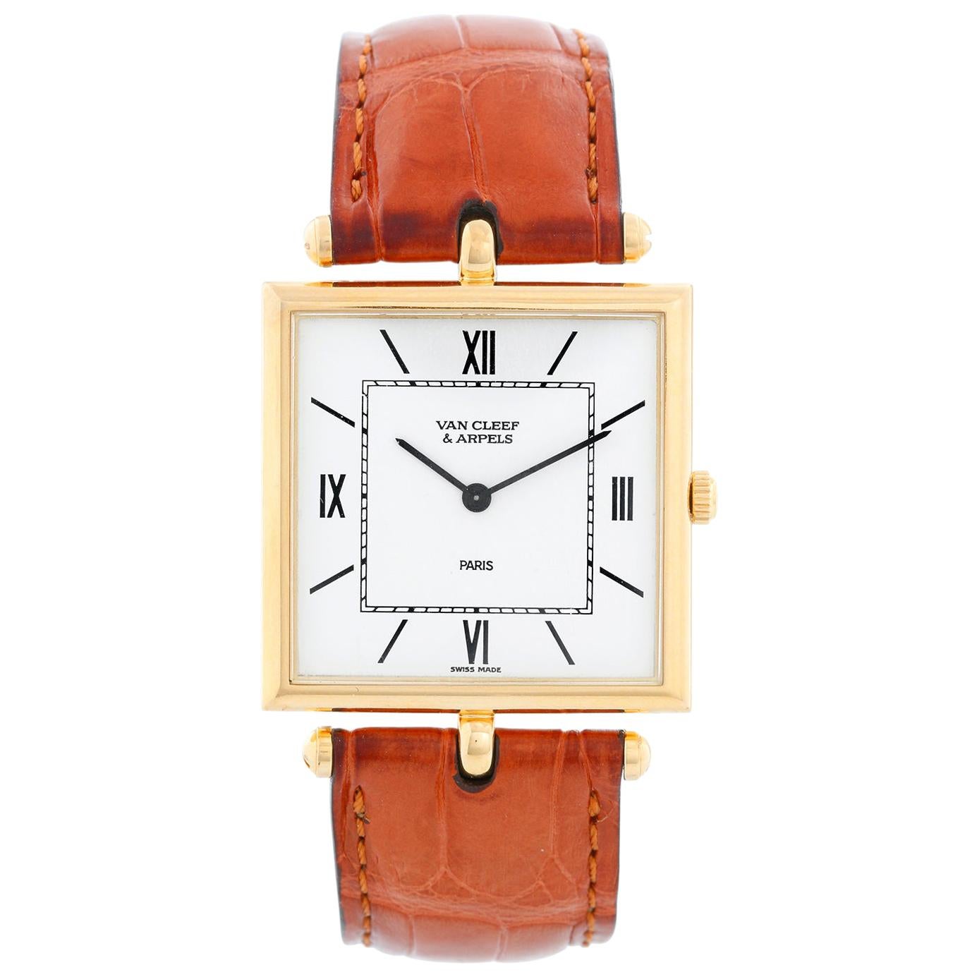 Van Cleef and Arpels Quartz Yellow Gold Oversize Ladies Watch at 1stDibs
