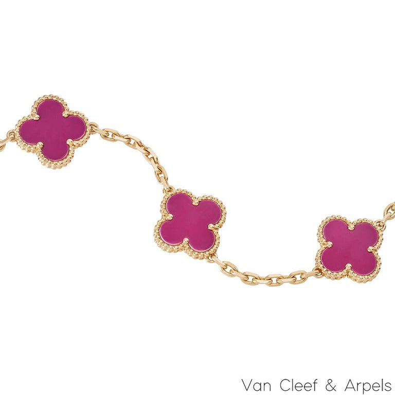 Van Cleef and Arpels Raspberry Pink Sèvres Porcelain Vintage Alhambra ...