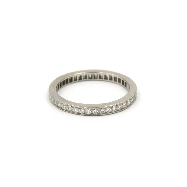 Van Cleef and Arpels Romance Diamond Wedding Band in Platinum with Box ...