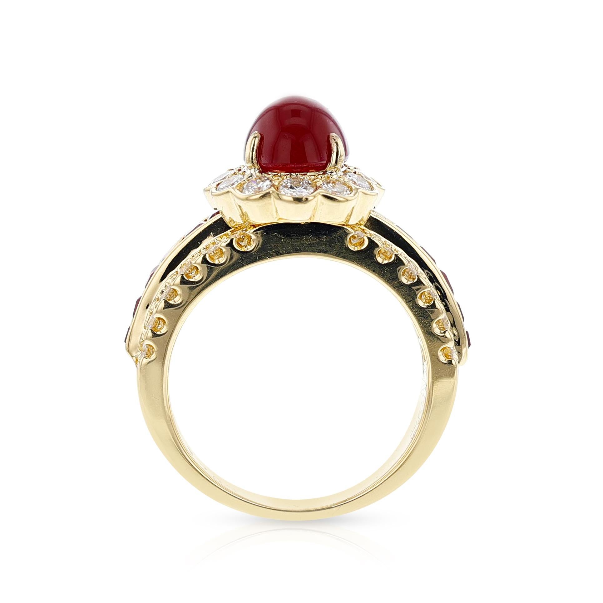 Van Cleef and Arpels Ruby Cabochon and Diamond Floral Ring, 18k For ...