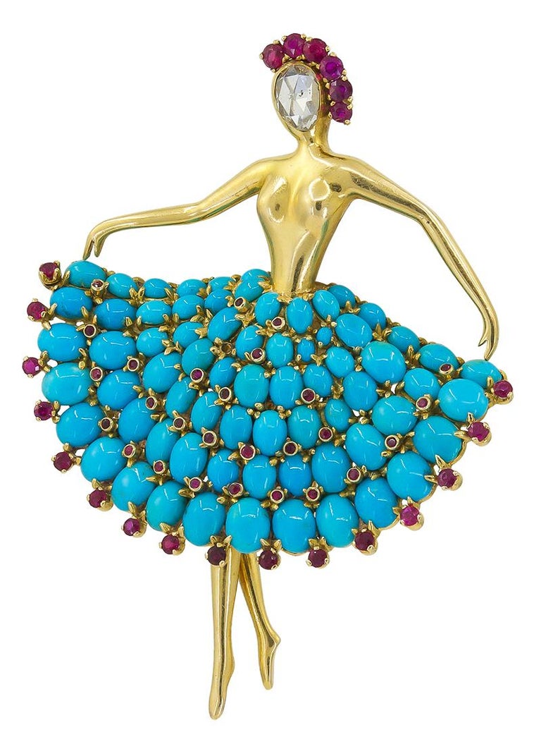 Van Cleef and Arpels Ruby Turquoise Yellow Gold Museum Collection ...