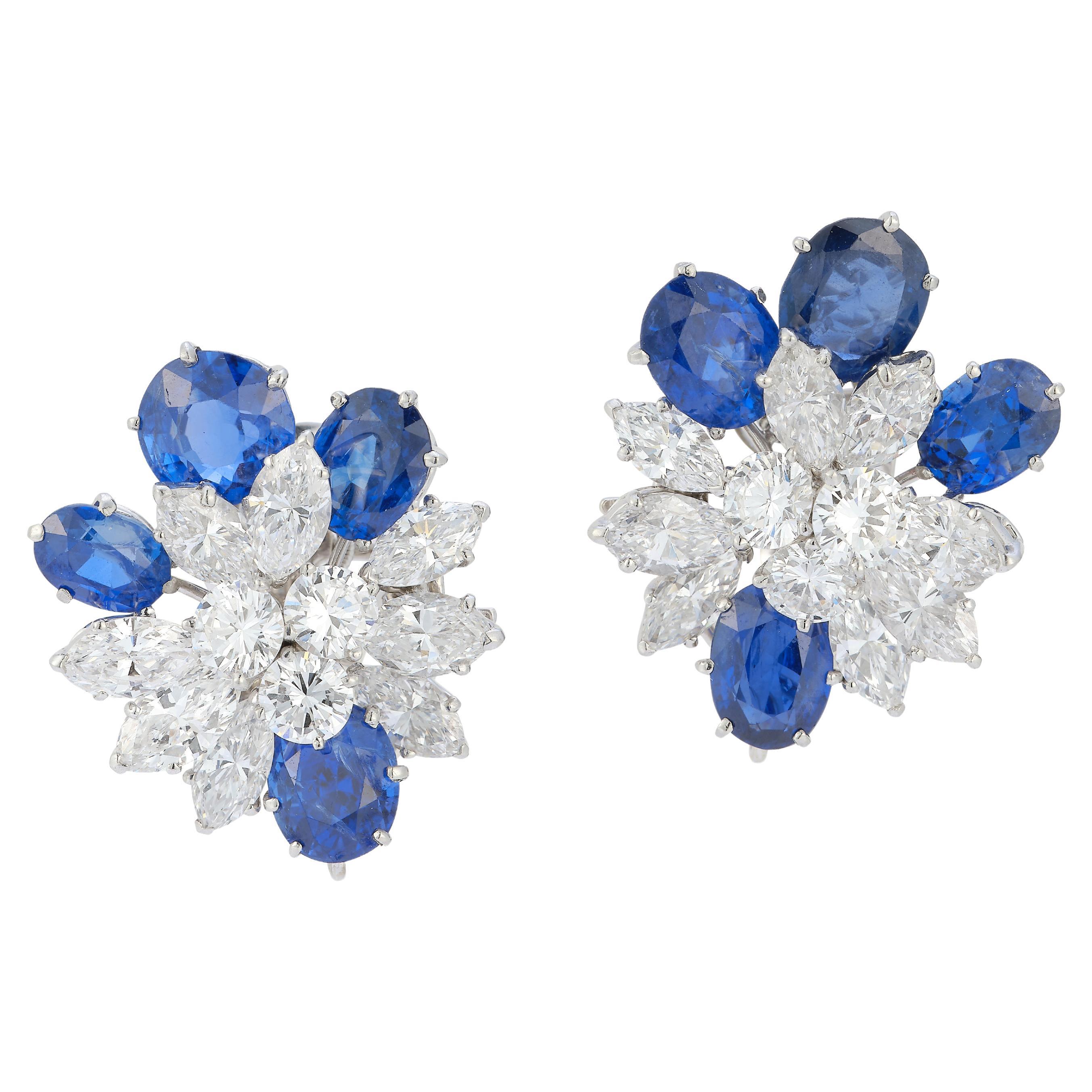 Van Cleef and Arpels Sapphire and Diamond Earrings at 1stDibs