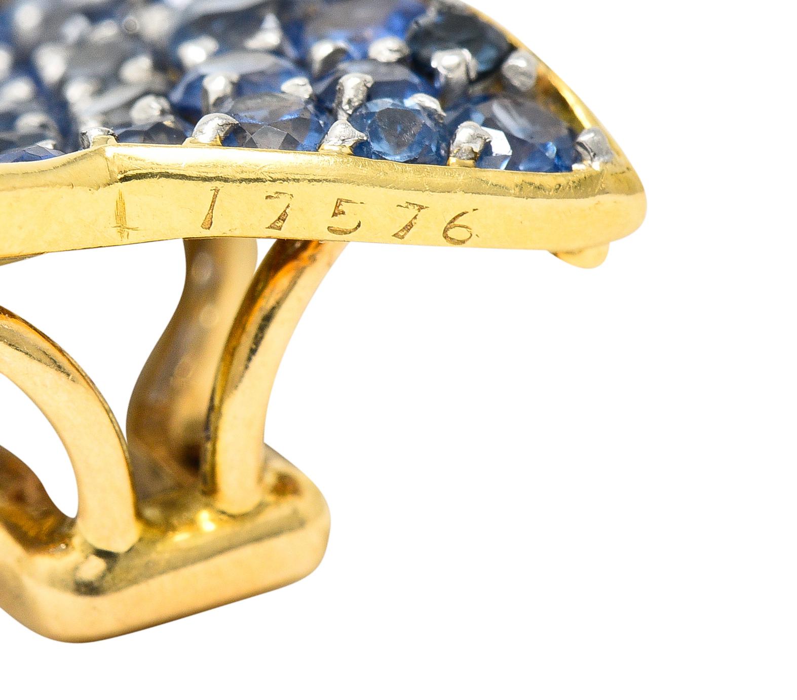 Van Cleef and Arpels Sapphire Diamond Platinum 18 Karat Yellow Gold ...