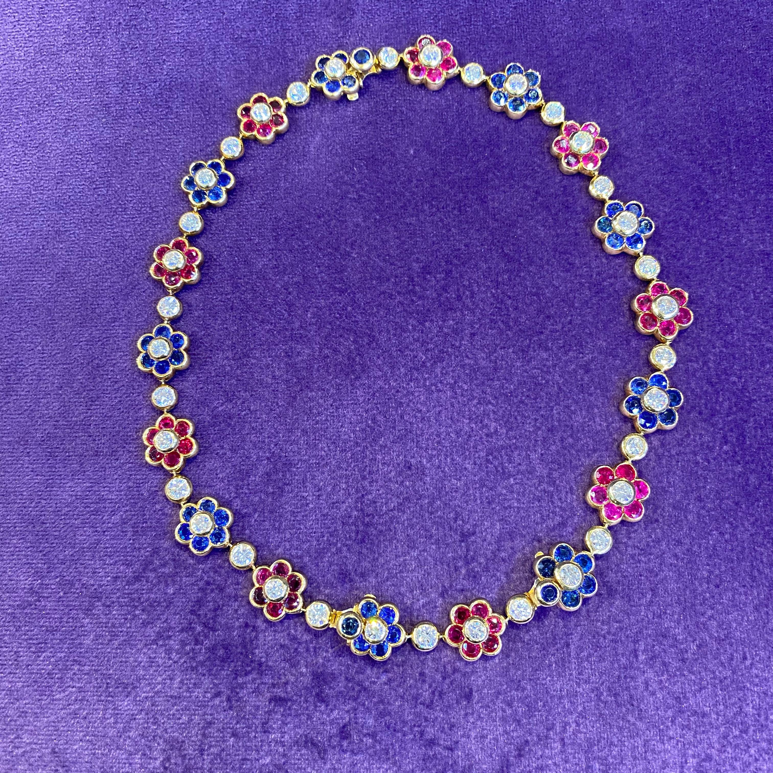 Van Cleef and Arpels Sapphire Ruby and Diamond Convertible Necklace For ...