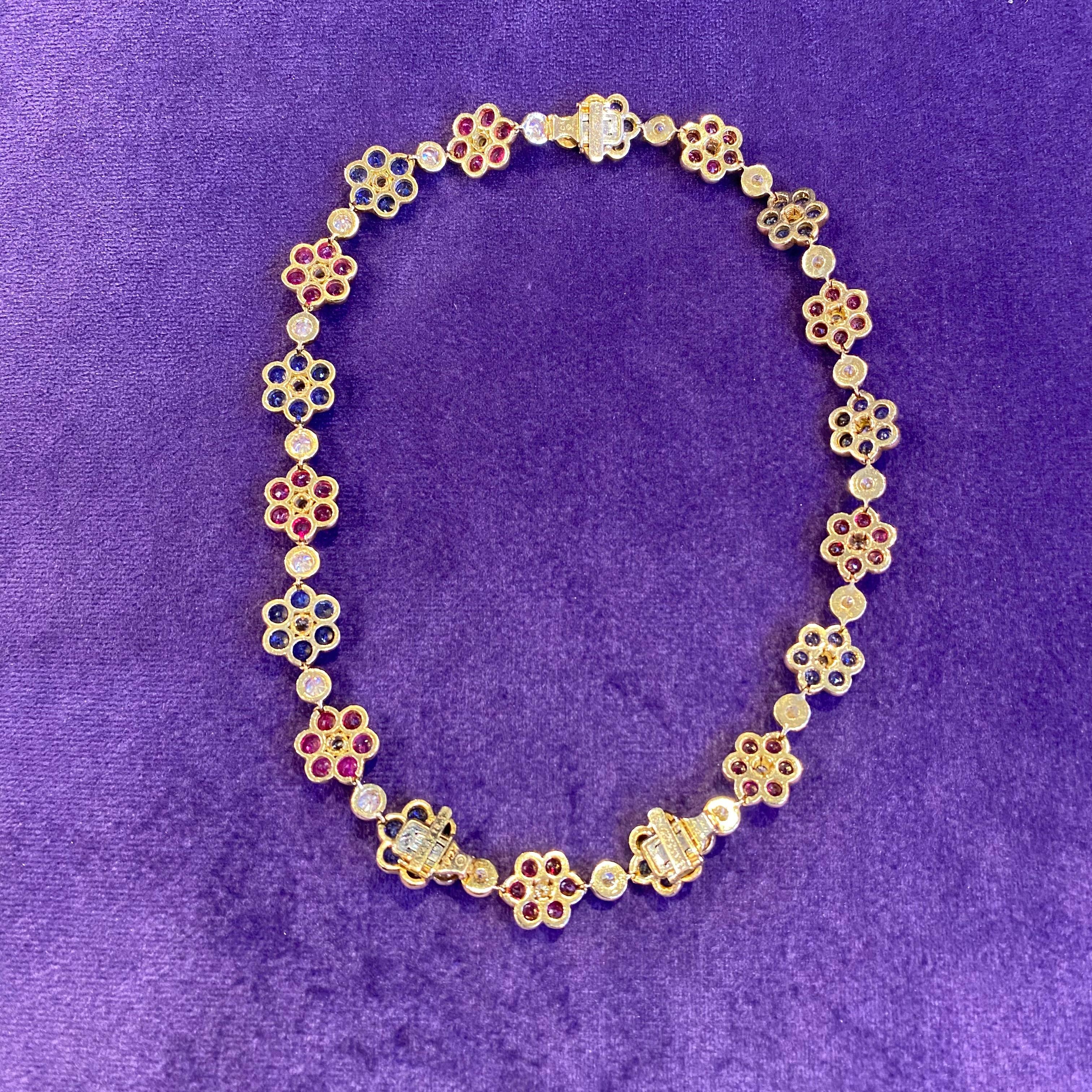 Van Cleef and Arpels Sapphire Ruby and Diamond Convertible Necklace For ...