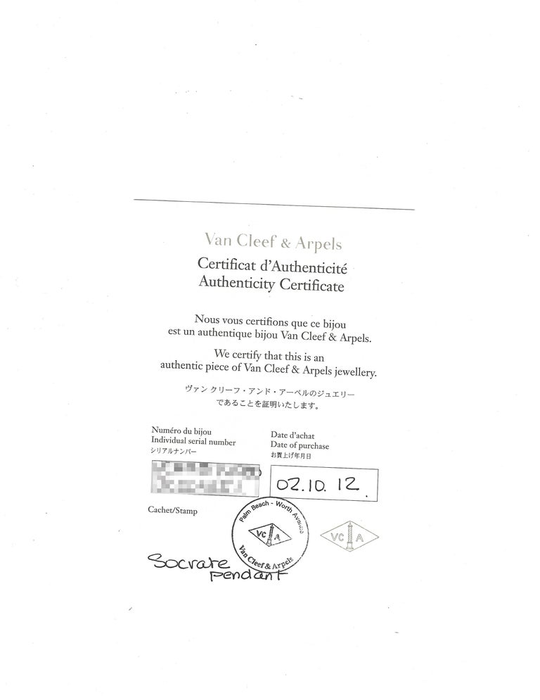 Van Cleef and Arpels Socrate 3 Flowers Pendant Necklace at 1stDibs