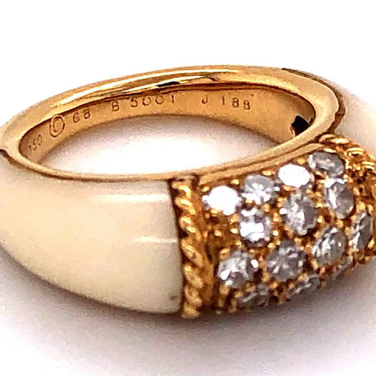 Van Cleef and Arpels Stacking Philippine Ring, Diamonds, White Coral ...