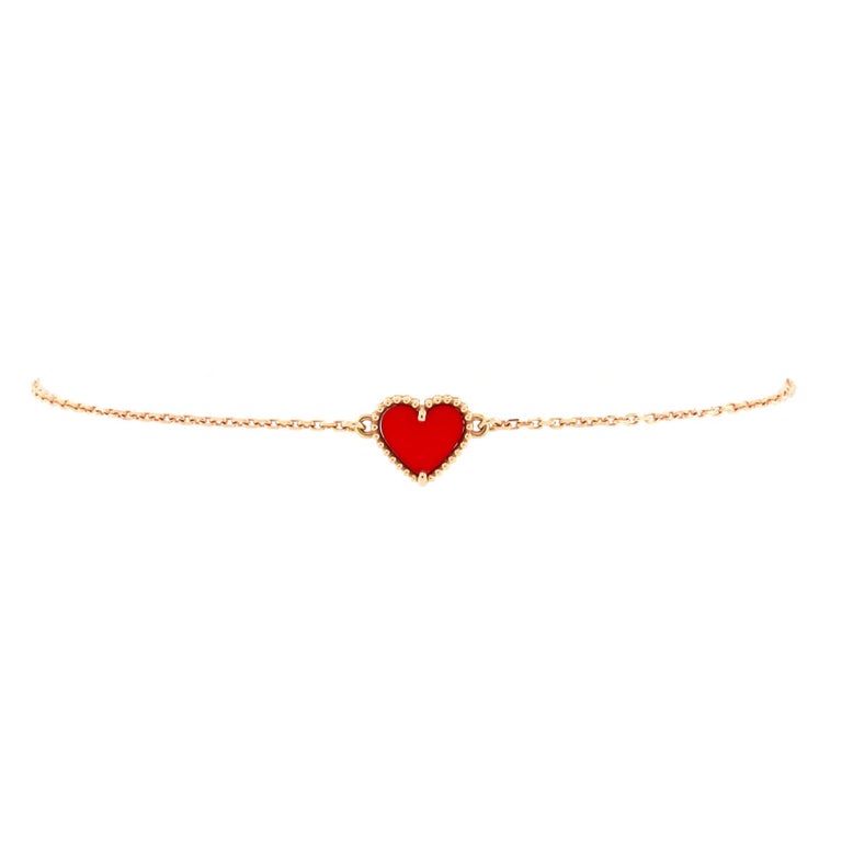 Van Cleef and Arpels Sweet Alhambra Heart Bracelet 18K Rose Gold with ...