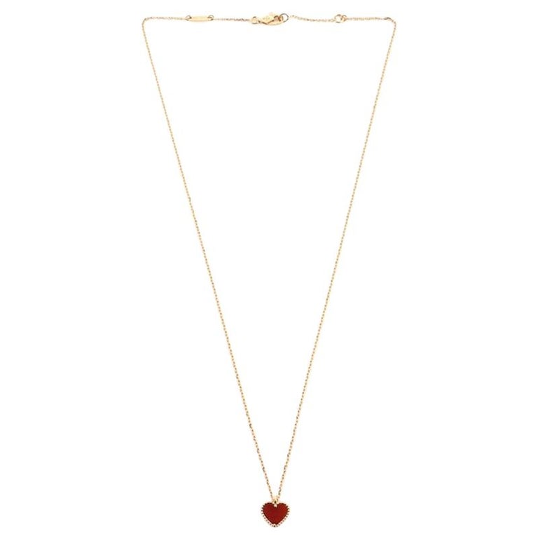 Van Cleef and Arpels Sweet Alhambra Heart Pendant 18 Karat Rose Gold ...