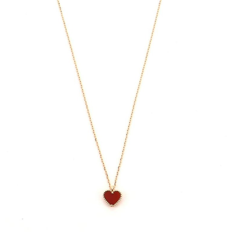 Van Cleef and Arpels Sweet Alhambra Heart Pendant 18 Karat Rose Gold ...