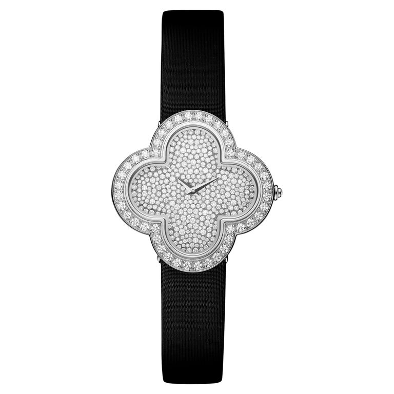 Van Cleef and Arpels Sweet Alhambra Medium White Gold and Diamonds ...