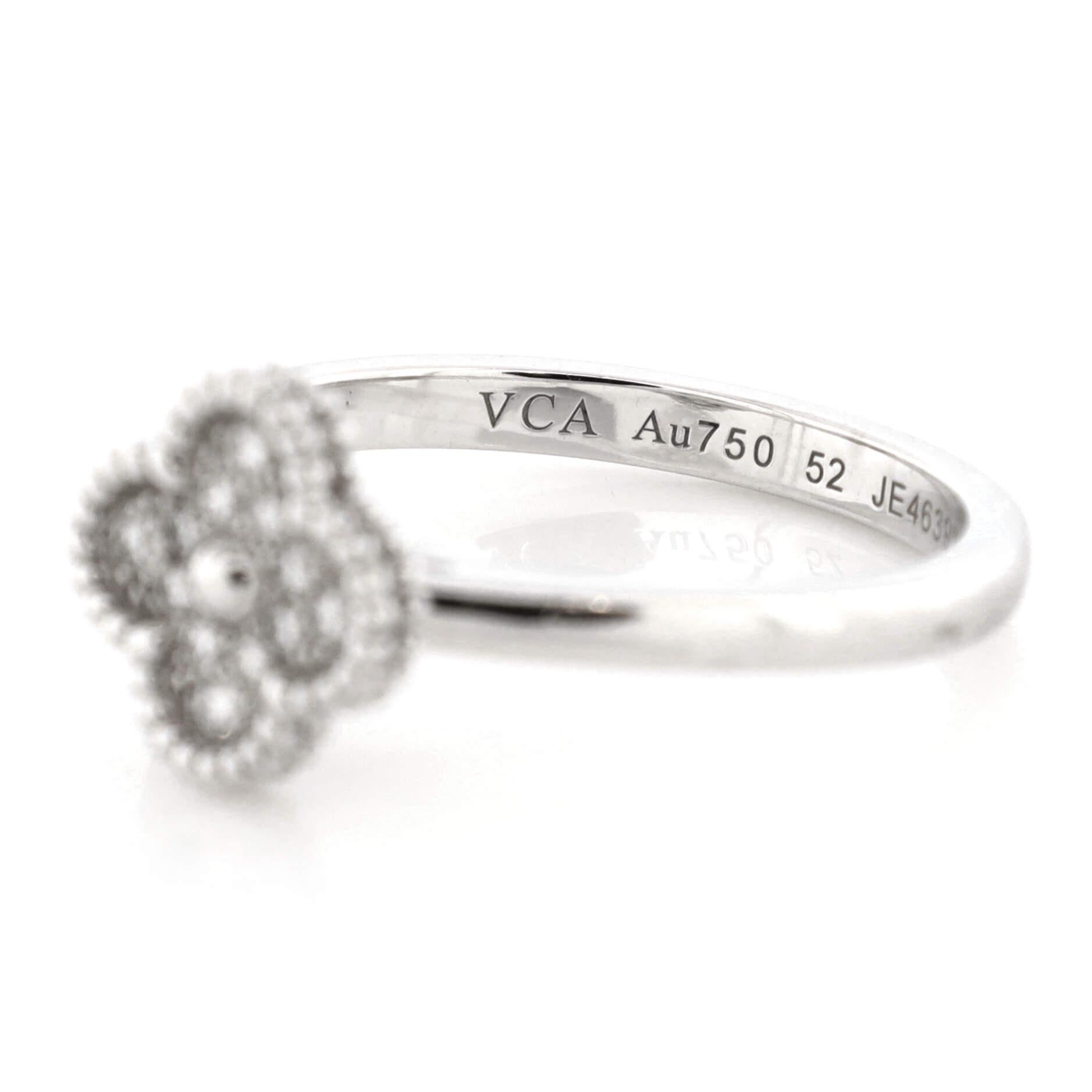 Van Cleef and Arpels Sweet Alhambra Ring 18K White Gold and Diamonds ...