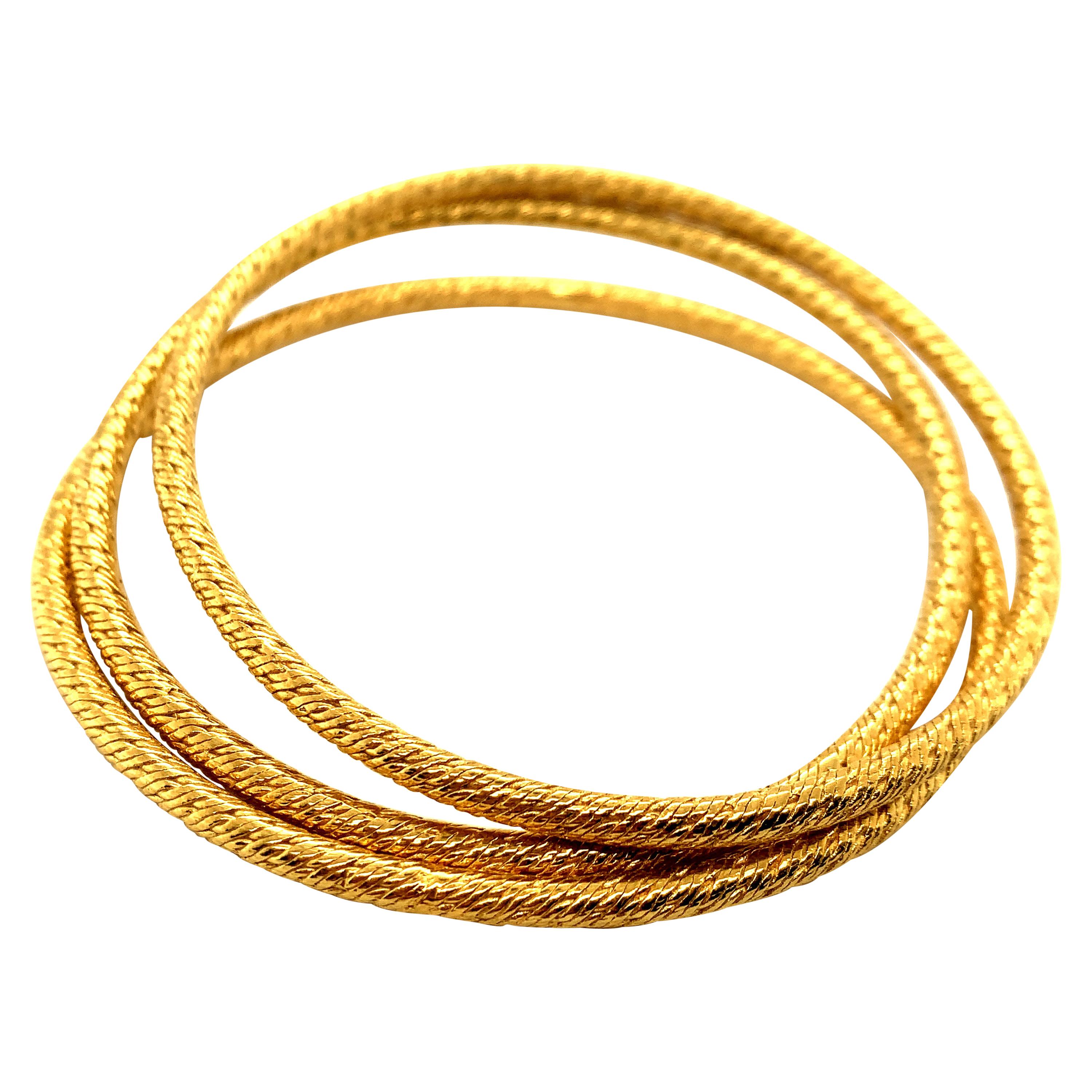 Van Cleef and Arpels Trio of Gold Bangles at 1stDibs