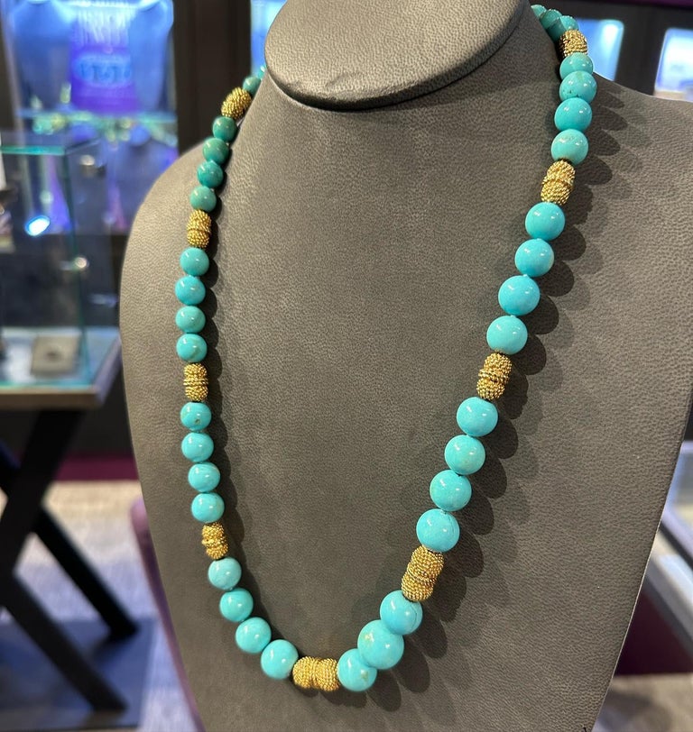 Van Cleef and Arpels Turquoise Bead Necklace For Sale at 1stDibs