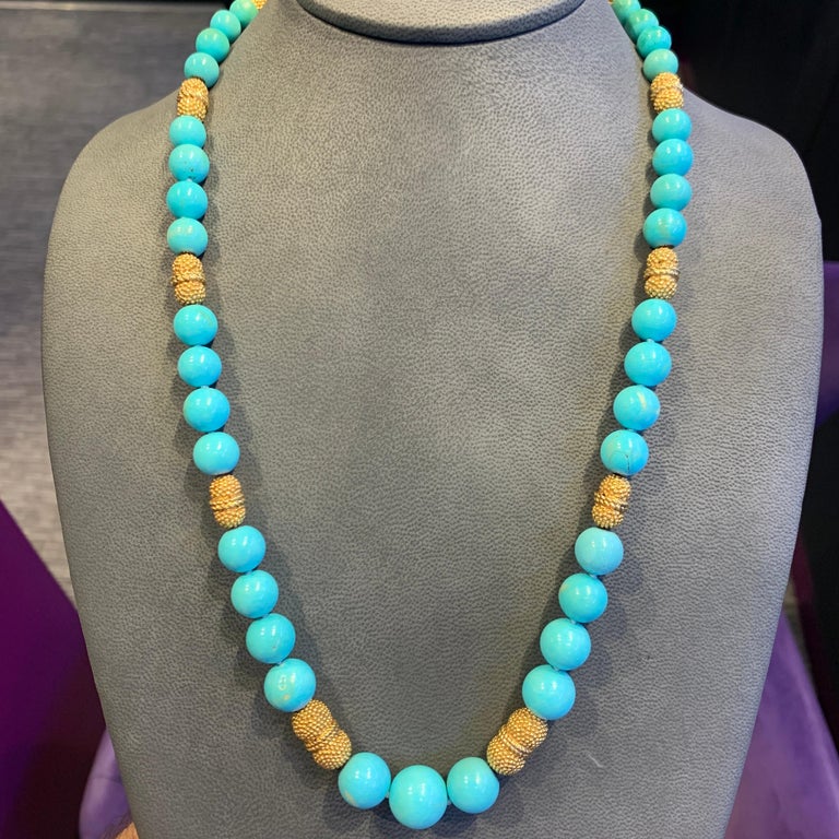 Van Cleef and Arpels Turquoise Bead Necklace For Sale at 1stDibs