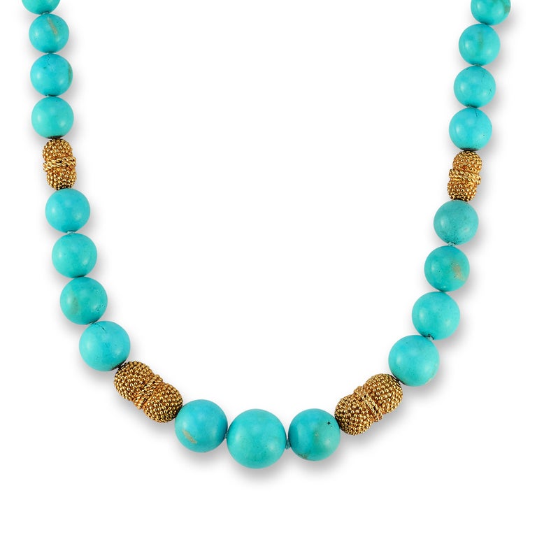Van Cleef and Arpels Turquoise Bead Necklace For Sale at 1stDibs