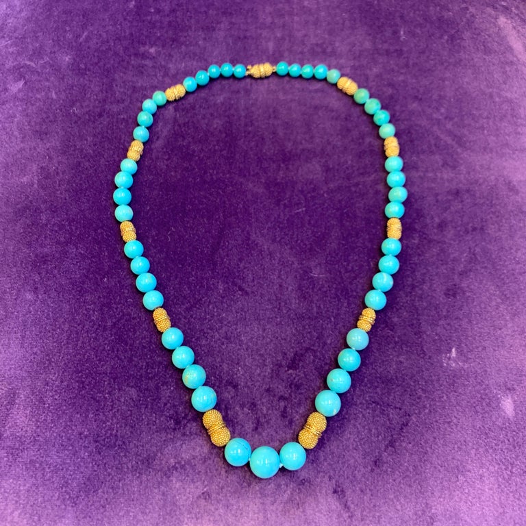 Van Cleef and Arpels Turquoise Bead Necklace For Sale at 1stDibs