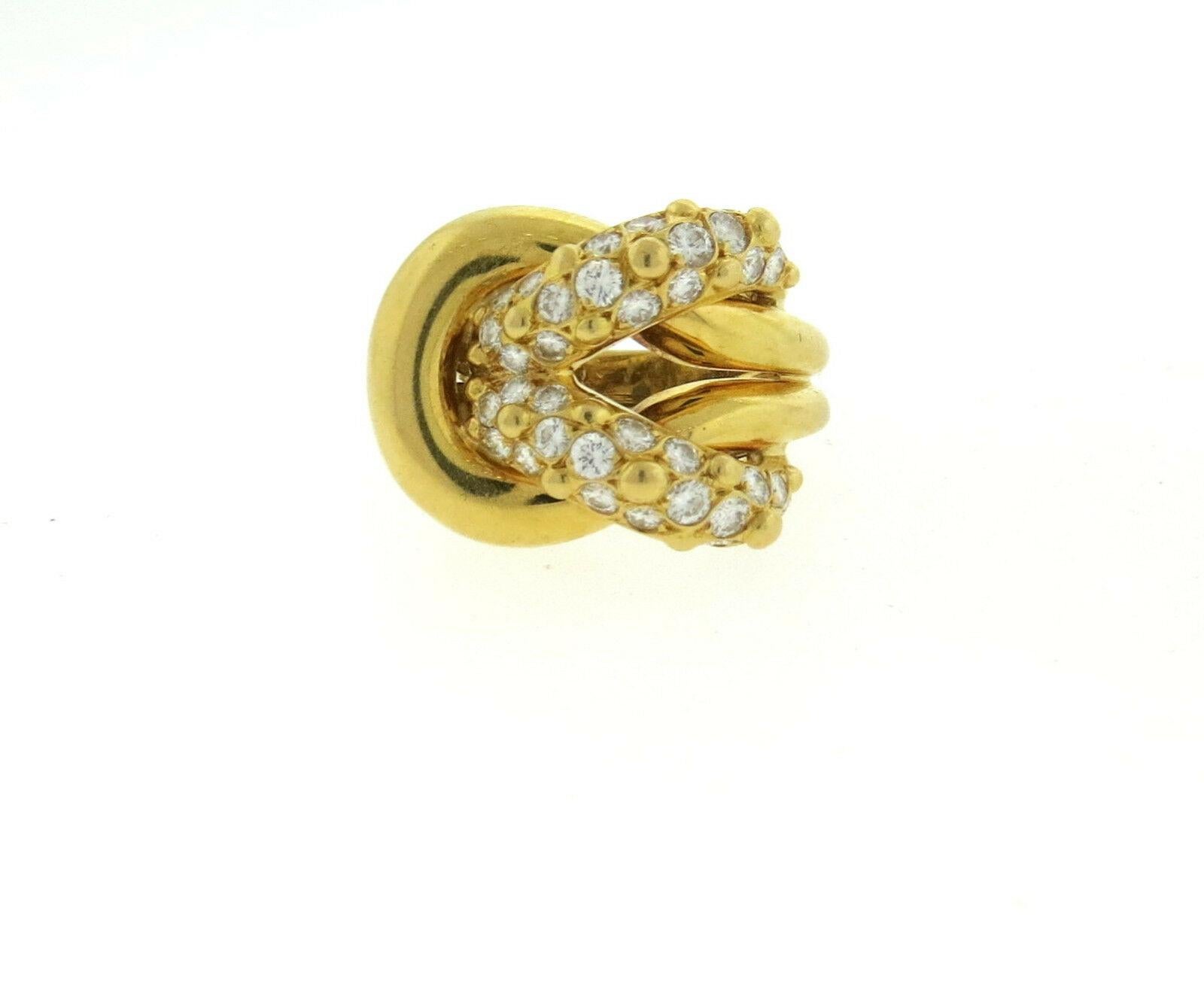 Van Cleef and Arpels VCA 1.20 Carat Diamond Knot Ring For Sale at ...