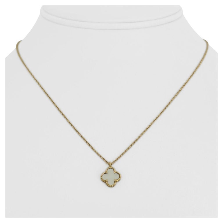 Van Cleef and Arpels VCA Alhambra 18 Karat Gold Mother of Pearl Pendant ...