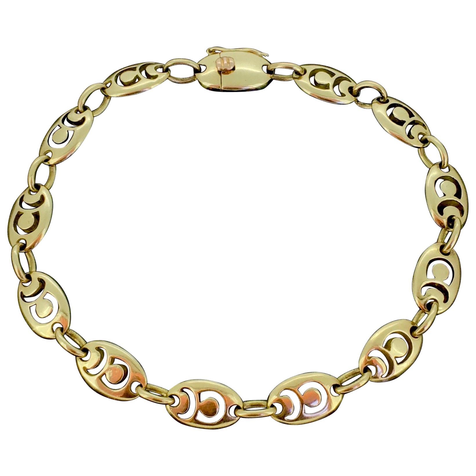 Van Cleef and Arpels VCA Chain Links Yellow Gold Bracelet at 1stDibs ...