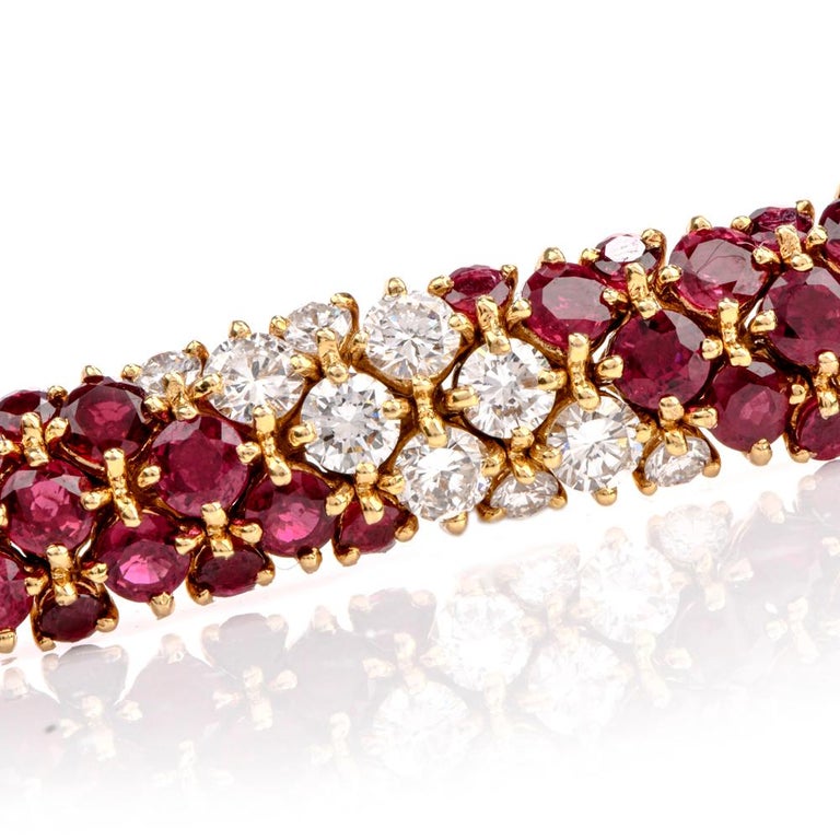 Van Cleef and Arpels VCA Ruby Diamond 18 Karat Yellow Gold Line ...