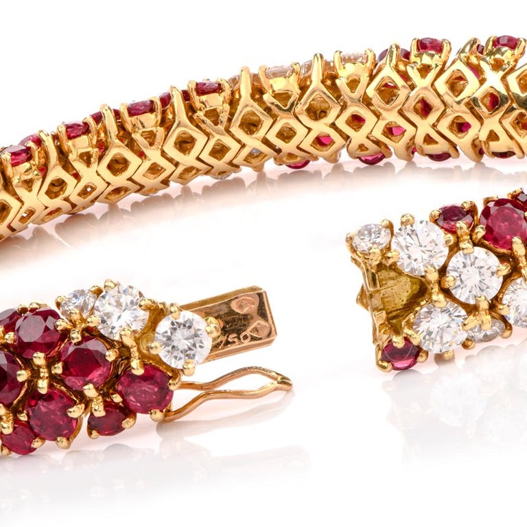Van Cleef and Arpels VCA Ruby Diamond 18 Karat Yellow Gold Line ...