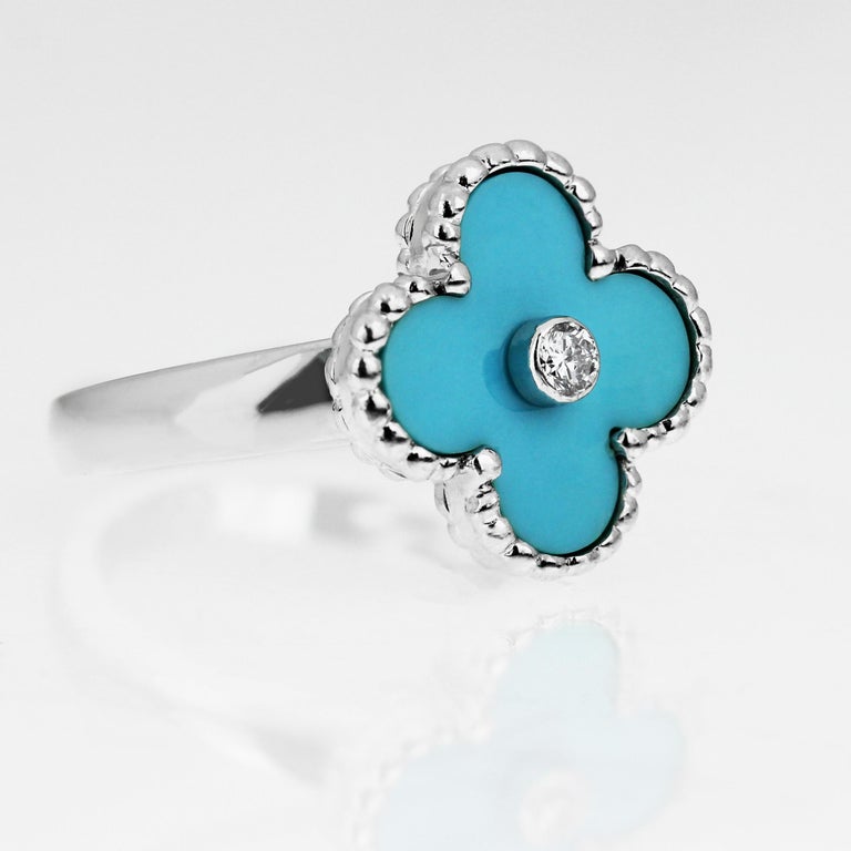 Van Cleef and Arpels VCA Vintage Alhambra ring with Turquoise and ...