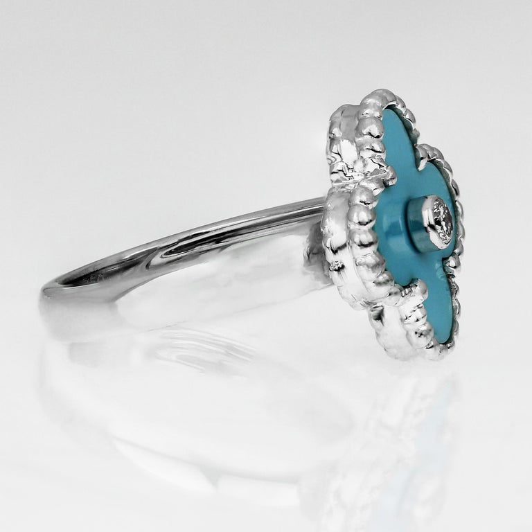 Van Cleef and Arpels VCA Vintage Alhambra ring with Turquoise and ...