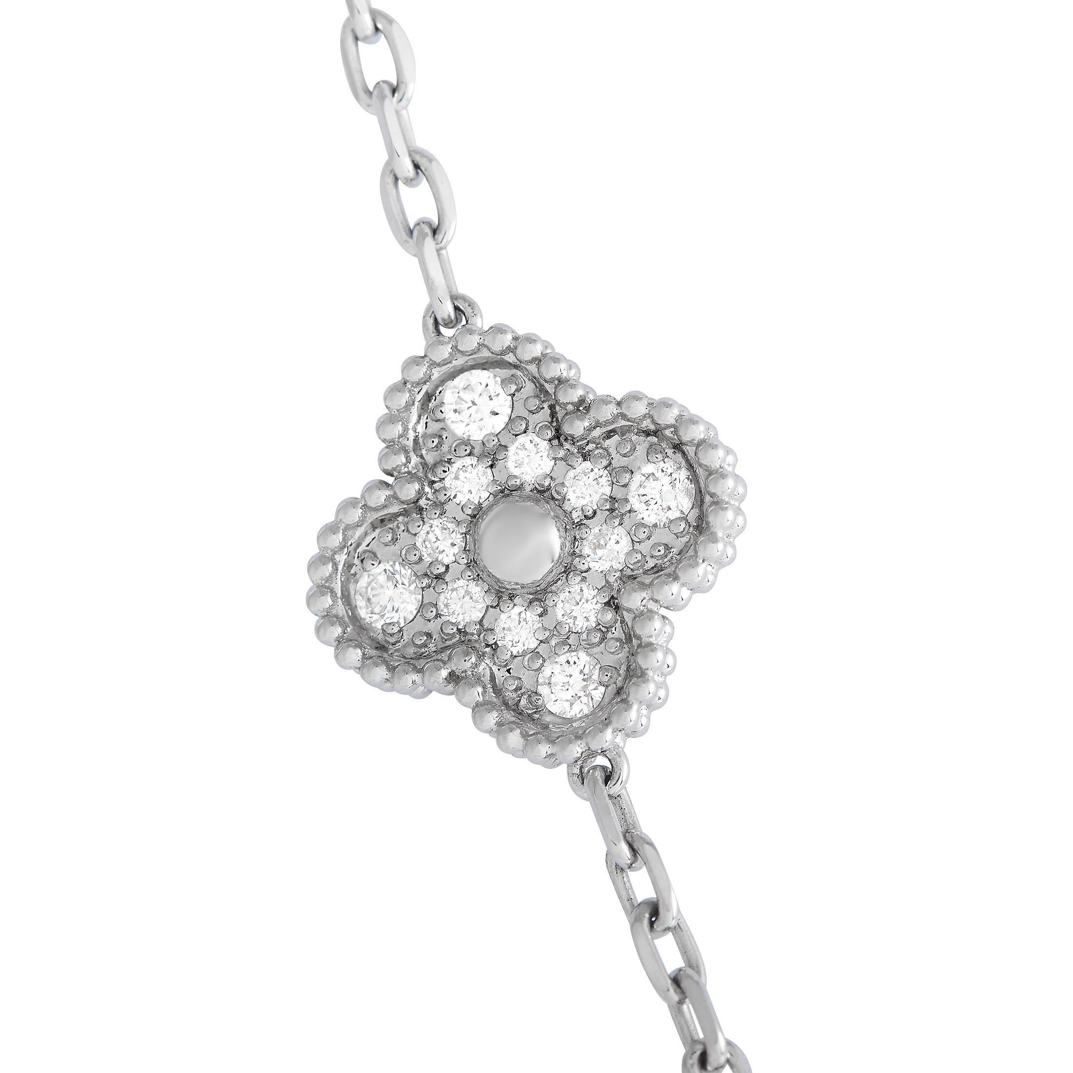 Van Cleef and Arpels Vinatge Alhambra Gold 4.83ct Diamond and Onyx 20 ...