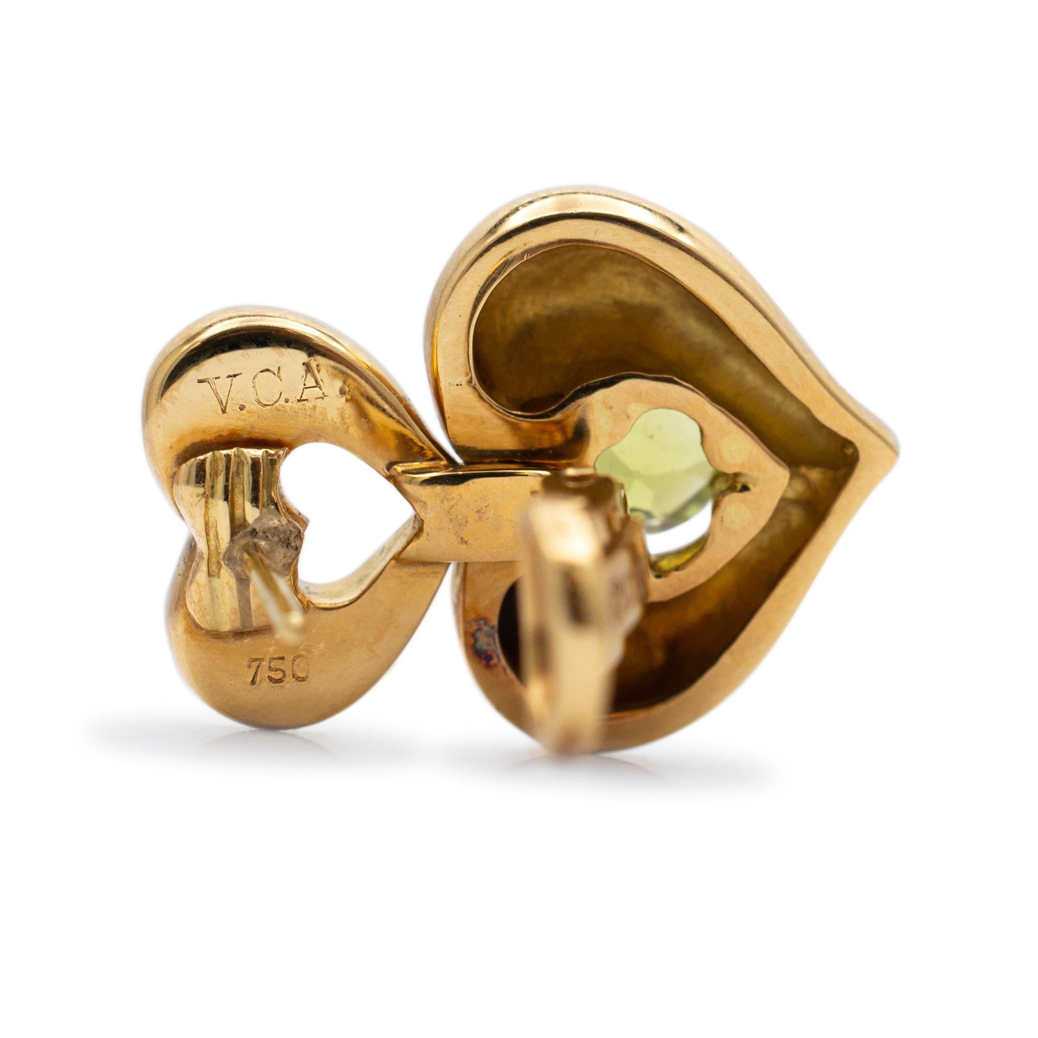 Van Cleef and Arpels Vintage 18k Yellow Gold Quartz Heart Dangle ...